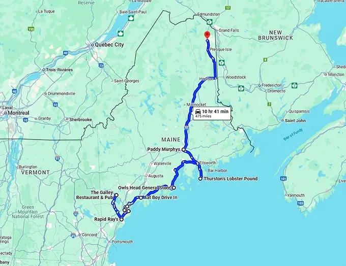 maine legendary burger spots map