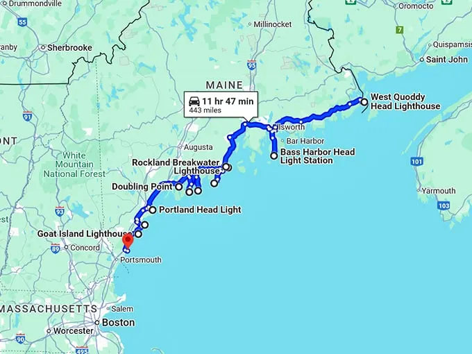 This Scenic Road Trip Will Take You To 12 Of Maine S Most Picture Maine Picture Perfect Lighthouses Map .webp