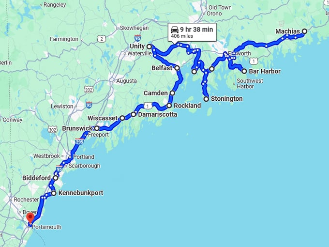 maine tiny foodie towns map