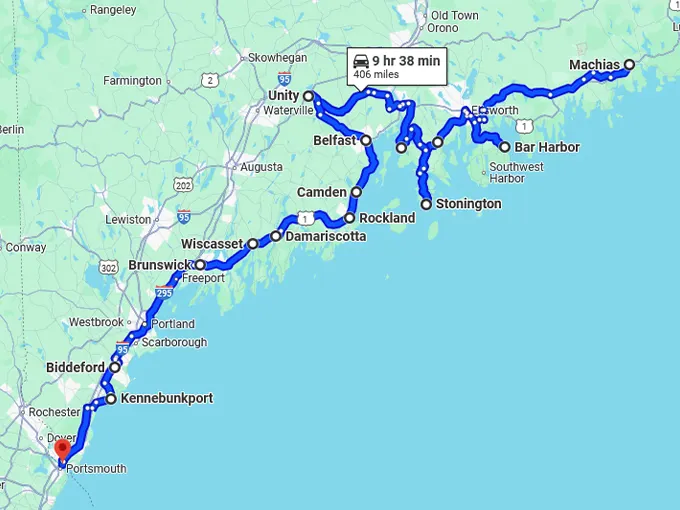 maine tiny foodie towns map