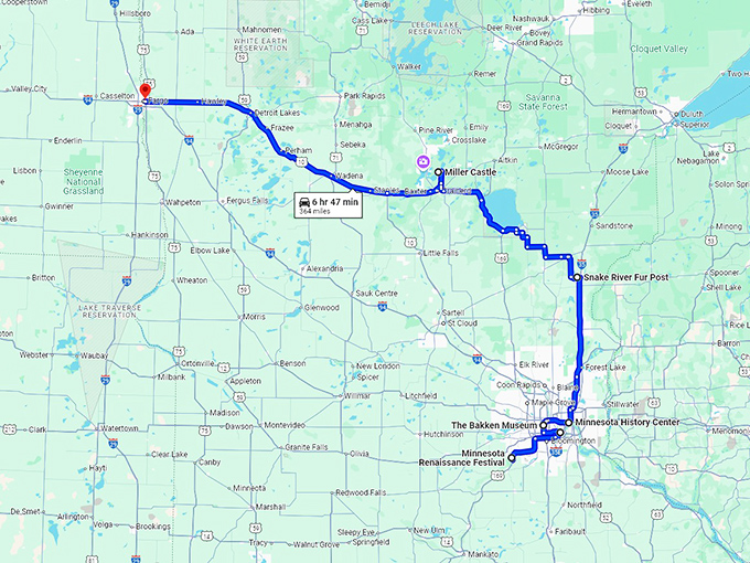 medieval inspired trip minnesota map