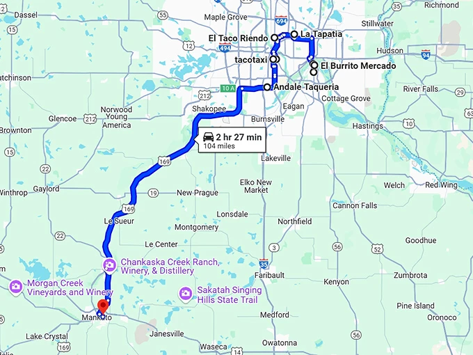 minnesota underrated mexican restaurants map