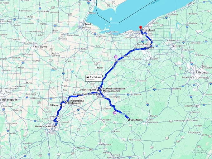 ohio authentic mexican restaurants map