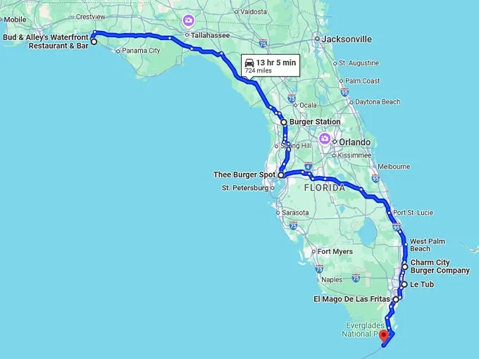 tasty florida burger joints map