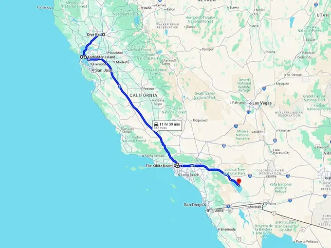 weird dive bars california map