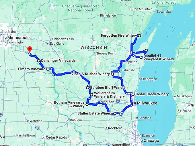 wisconsin trip stunning wineries map