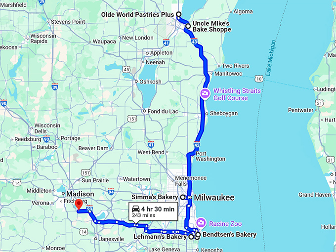 wisconsin unassuming bakeries trip map