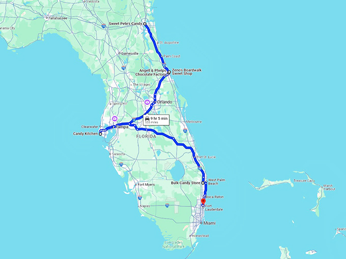 wonka inspired florida trip map