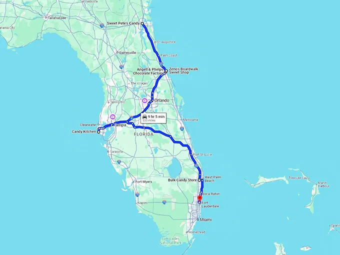 wonka inspired florida trip map