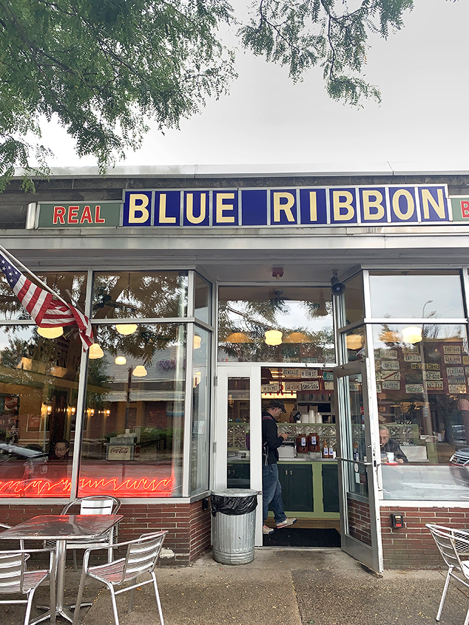 Welcome to BBQ heaven! Blue Ribbon's storefront might be modest, but it's like a beacon of smoky goodness calling all meat lovers home.