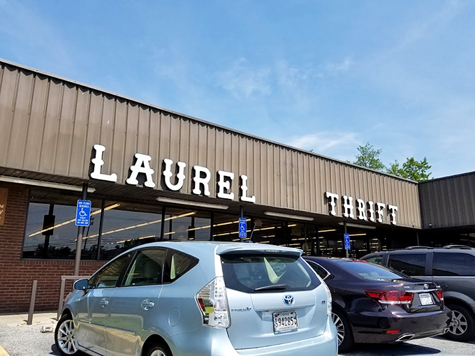 The unassuming exterior of Laurel Thrift belies the wonderland of treasures within—like finding a gourmet meal at a gas station diner.
