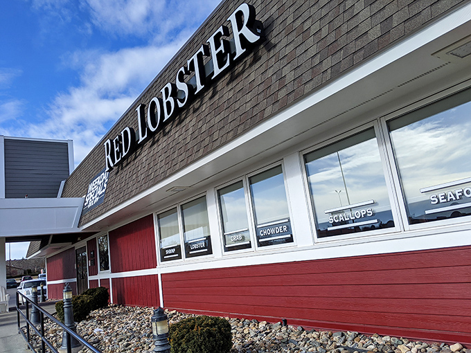 A beacon of seafood salvation! Red Lobster's exterior promises a coastal escape in the heart of Rapid City.