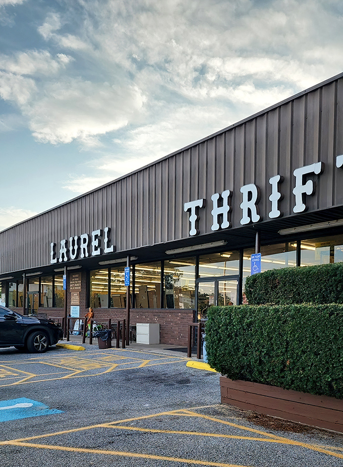 The unassuming exterior of Laurel Thrift belies the wonderland of treasures within—like finding a gourmet meal at a gas station diner.