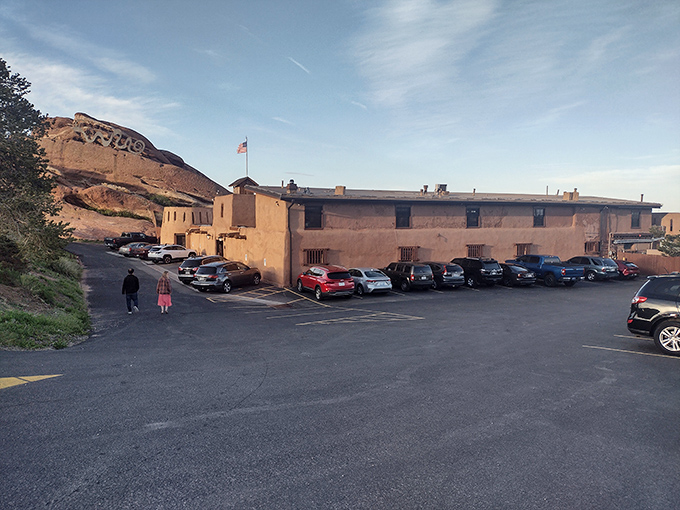 A fortress of flavor! The Fort stands tall against the Colorado sky, promising a culinary adventure that's part history lesson, part feast for the senses.