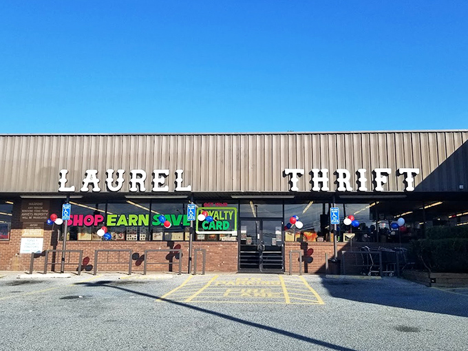 The unassuming exterior of Laurel Thrift belies the wonderland of treasures within—like finding a gourmet meal at a gas station diner.