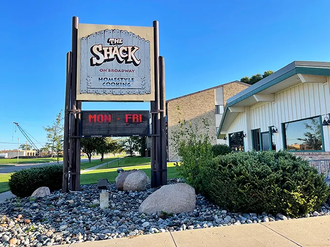 Welcome to breakfast paradise! The Shack on Broadway's unassuming exterior hides a world of culinary delights, proving you can't judge a book by its cover – or a diner by its siding.