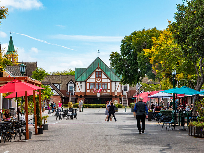 Welcome to Solvang, where Denmark and California had a love child! This charming town square looks like it leapt straight out of a Hans Christian Andersen tale.