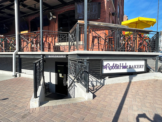 Welcome to wonderland! The Rabbit Hole Bakery's unassuming exterior hides a world of sweet surprises, proving you should never judge a book by its cover – or a bakery by its brick facade.