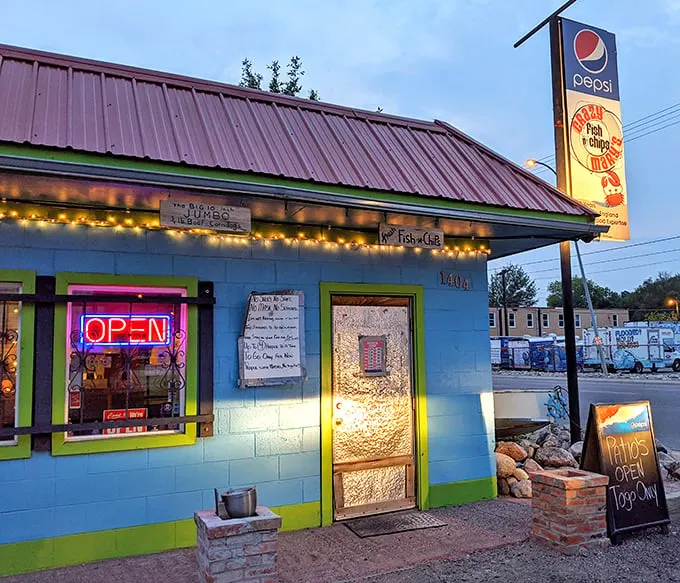 Welcome to seafood paradise! This colorful shack might look unassuming, but it's hiding treasures that would make Poseidon himself jealous.
