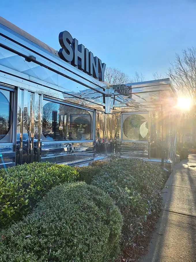Welcome to the Shiny Diner, where chrome dreams and breakfast schemes come true. This gleaming time capsule serves up nostalgia with a side of hash browns.
