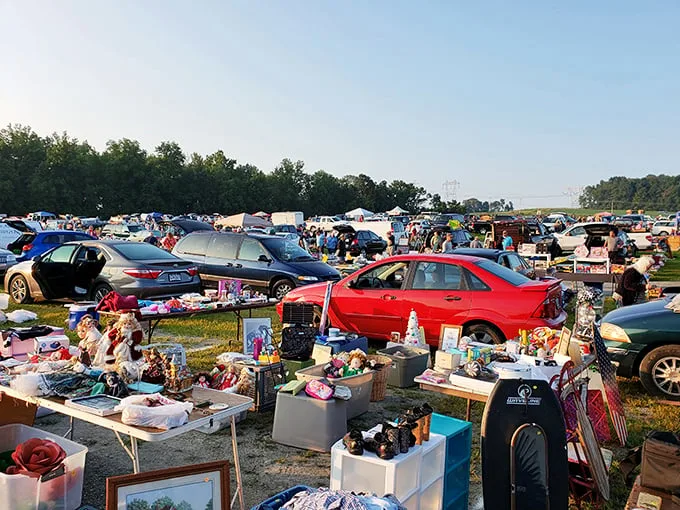A treasure hunter's paradise unfolds before your eyes! Jake's Flea Market stretches as far as the eye can see, promising adventures in every aisle.