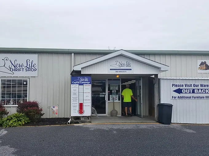 "Welcome to the mothership of thrift!" New Life Thrift Shop's unassuming exterior belies the treasure trove within. It's like Mary Poppins' carpetbag, but for bargain hunters.