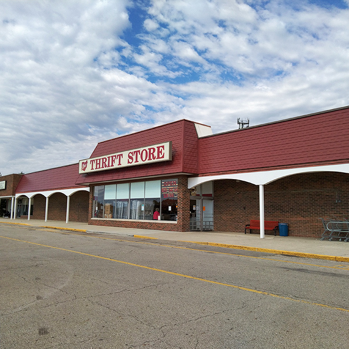 Welcome to the land of second chances! This unassuming exterior hides a treasure trove of bargains waiting to be discovered.