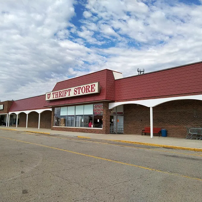 Welcome to the land of second chances! This unassuming exterior hides a treasure trove of bargains waiting to be discovered.