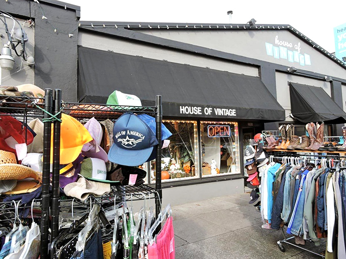 The unassuming exterior of House of Vintage beckons with racks of denim treasures, like a fashion speakeasy hiding in plain sight on Hawthorne Boulevard.