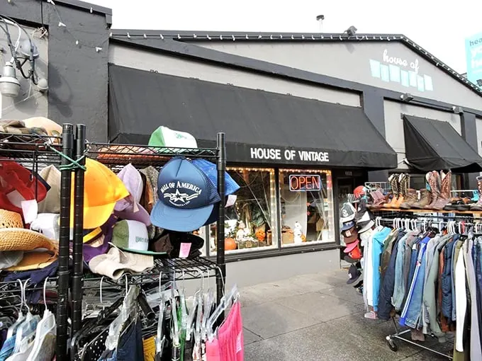The unassuming exterior of House of Vintage beckons with racks of denim treasures, like a fashion speakeasy hiding in plain sight on Hawthorne Boulevard.