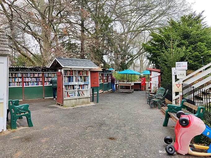 Welcome to the literary Narnia! This outdoor nook at The Book Barn is where bibliophiles' dreams come true, complete with a pink pig ride for the young (or young at heart).