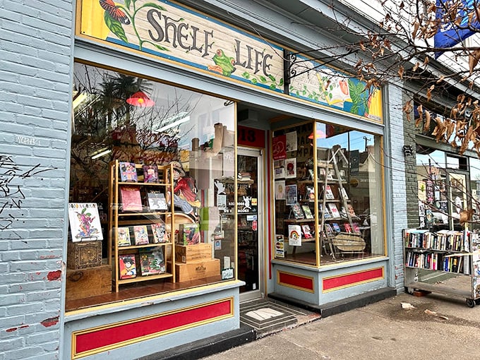A literary oasis awaits! Shelf Life Books' whimsical storefront promises adventures beyond the printed page.