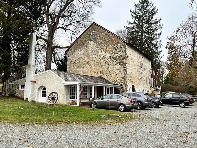 Welcome to the literary Narnia! Baldwin's Book Barn stands proud, a stone sentinel guarding countless stories within its weathered walls.