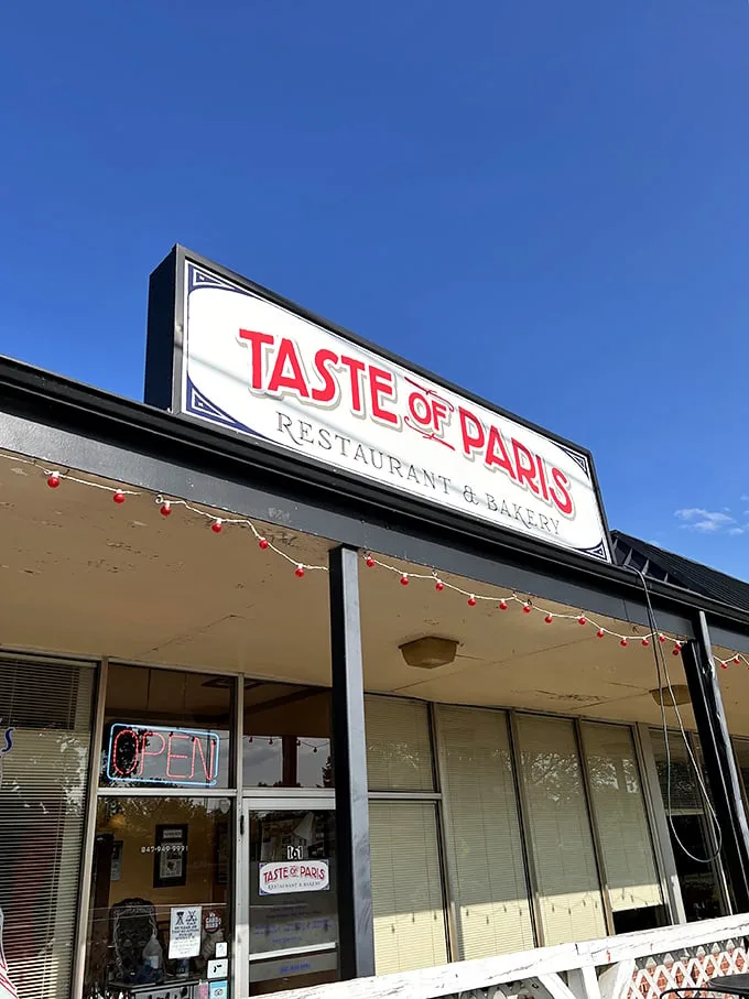 A taste of Paris, right in the heart of Illinois! This charming façade promises culinary delights that'll transport you faster than a Concorde jet.
