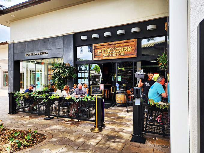 Tucked away in The Shops at Wailea, The Pint & Cork's unassuming façade hides a gastropub paradise that locals guard like a secret fishing spot.