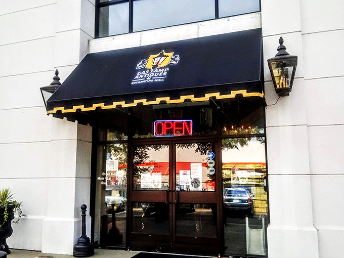 Welcome to GasLamp Antiques, where history meets retail therapy! This unassuming exterior hides a treasure trove that would make Indiana Jones jealous. 