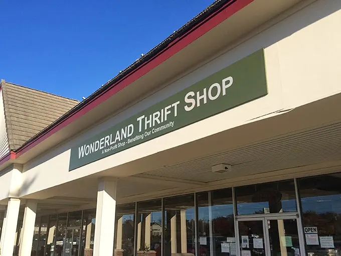Welcome to Wonderland! This thrift shop's unassuming exterior is like a book cover – don't judge it, because inside lies a treasure trove of secondhand delights.