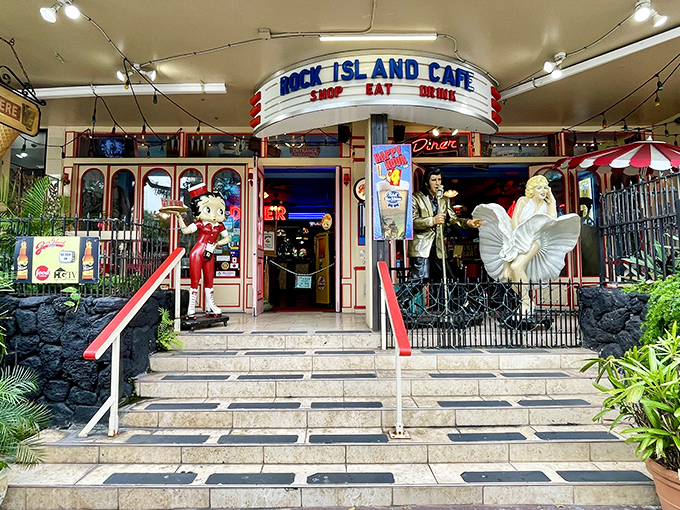 Welcome to the Rock Island Cafe, where Elvis is always in the building and your biggest worry is choosing between chocolate or vanilla!