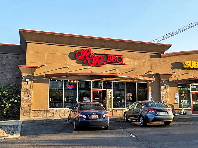 Welcome to R&R BBQ, where the smoke signals are stronger than your willpower! This unassuming exterior hides a world of meaty delights.