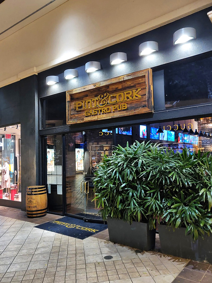 Tucked away in The Shops at Wailea, The Pint & Cork's unassuming façade hides a gastropub paradise that locals guard like a secret fishing spot.