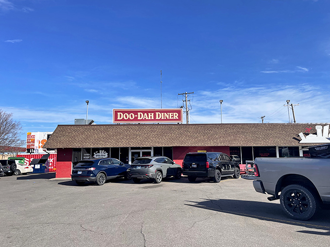 Welcome to flavor town! The Doo-Dah Diner's unassuming exterior hides a world of culinary delights, proving that you should never judge a book by its cover – or a diner by its parking lot.