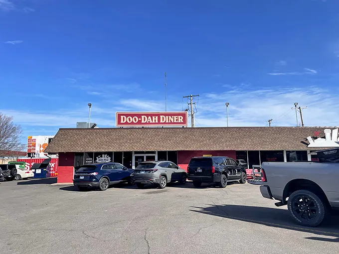 Welcome to flavor town! The Doo-Dah Diner's unassuming exterior hides a world of culinary delights, proving that you should never judge a book by its cover – or a diner by its parking lot.