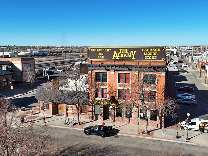 Step into a time machine disguised as a restaurant! The Albany's brick facade promises a journey through flavors and eras.