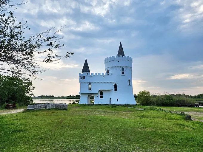 A fairytale come to life! This whimsical white castle stands proudly against the Louisiana sky, proving dreams really do come true – even in the bayou.