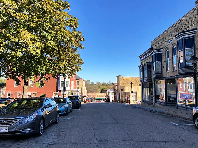 Step into a time machine! Mineral Point's High Street is a living postcard from the 1890s, complete with charming storefronts and vintage Pepsi machines.
