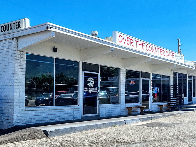 A beacon of breakfast bliss! Over the Counter Cafe's unassuming exterior hides a world of morning delights waiting to be discovered.