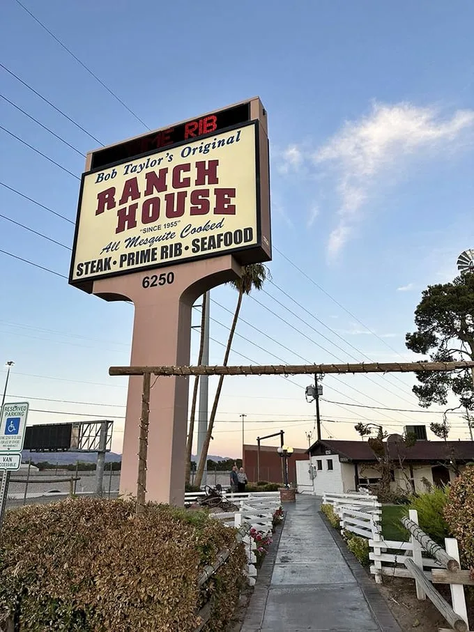 Welcome to beef paradise! Bob Taylor's Ranch House stands tall against the Nevada sky, promising mesquite-cooked delights that'll make your taste buds do a happy dance.
