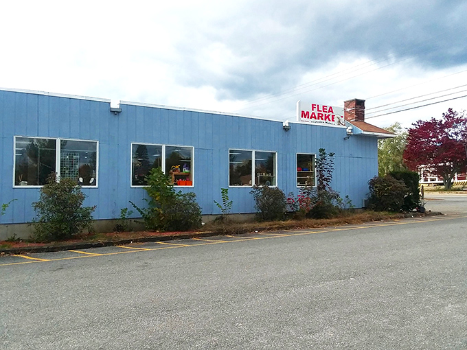 Blue as the Maine sky, this unassuming building holds more treasures than a pirate's chest. Who knew bargain hunting could be so colorful?