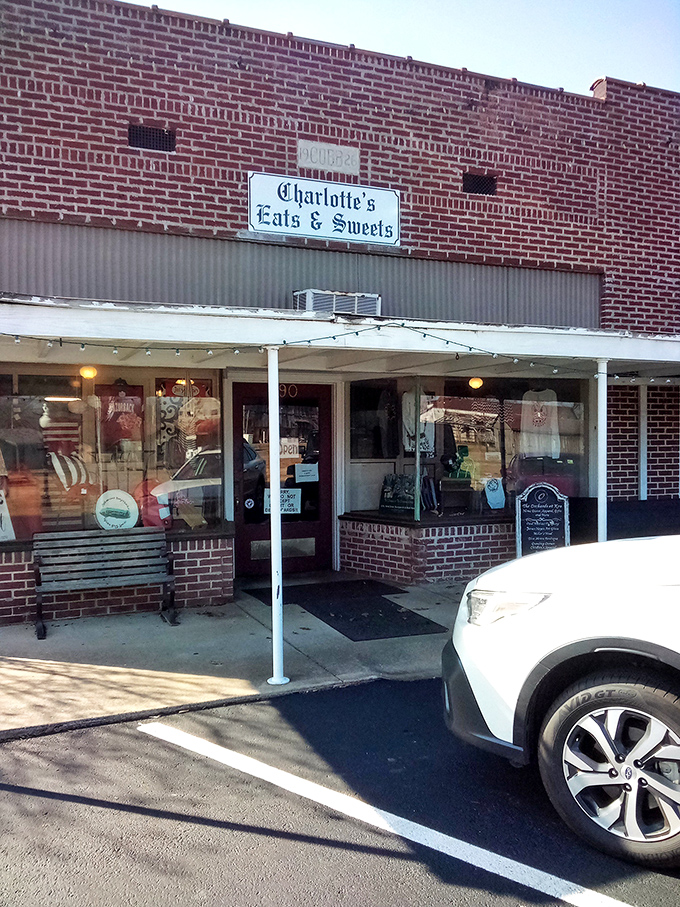 The unassuming brick façade of Charlotte's Eats & Sweets stands like a culinary lighthouse in tiny Keo, beckoning hungry travelers with promises of homemade delights inside.