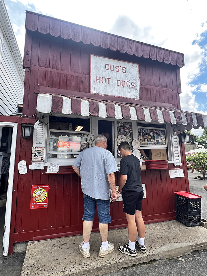 Step back in time at Gus's Hotdogs! This charming red shack is serving up slices of Americana with a side of nostalgia.